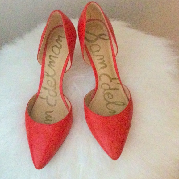 Sam Edelman | Shoes | Sam Edelman Dorsay Candy Apple Red Pump | Poshmark